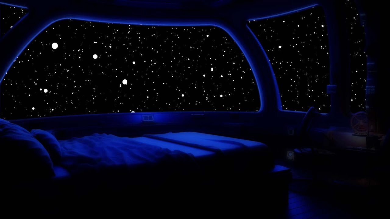 Deep Sleep and Stress Relief in a Dark Bedroom | Space Ambience for a ...