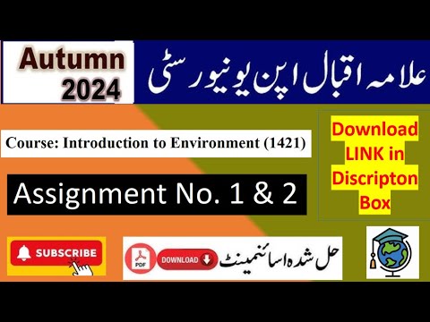 ⏩ AIOU Code 1421 Solved Assignment No.1 & 2 Autumn 2024 || Subject: Introduction To Environment ...