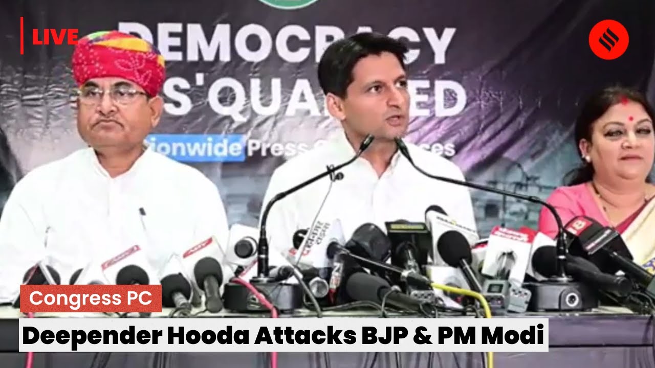 LIVE: Congress Leader Deepender Hooda Addresses Press, Attacks BJP And ...