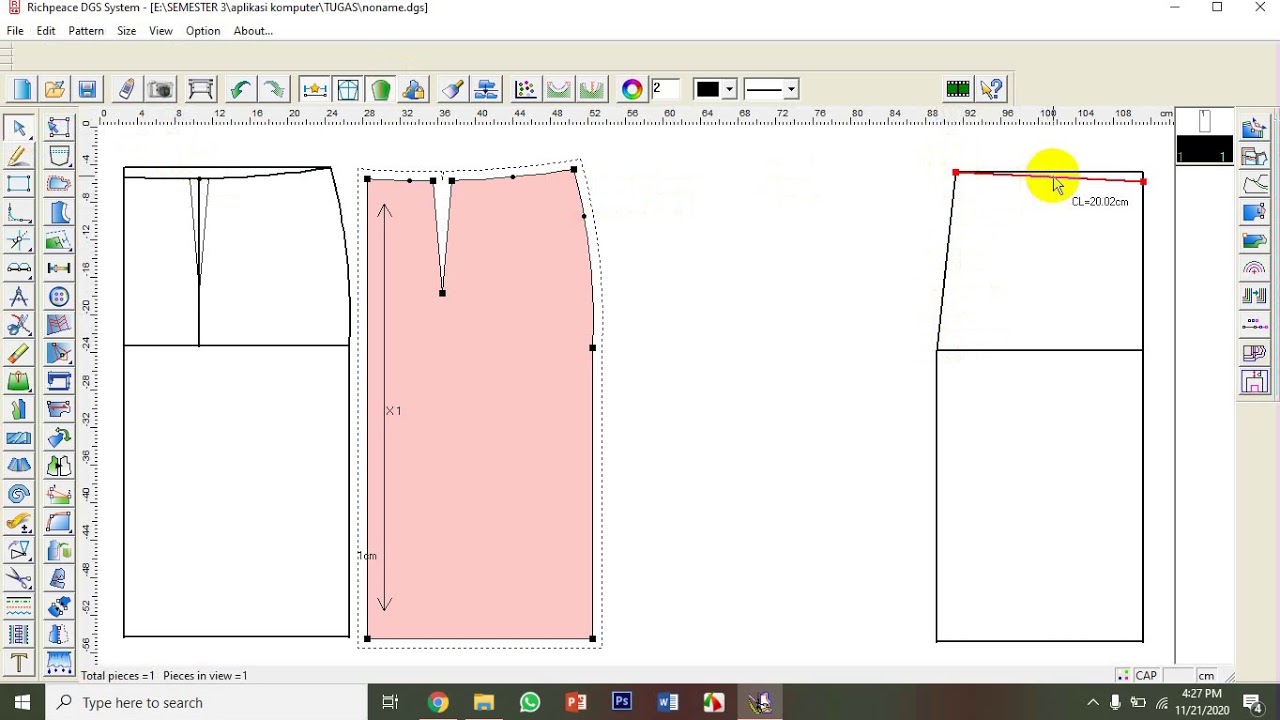MEMBUAT POLA DASAR ROK MENGUNAKAN APLIKASI RP-DGS - YouTube