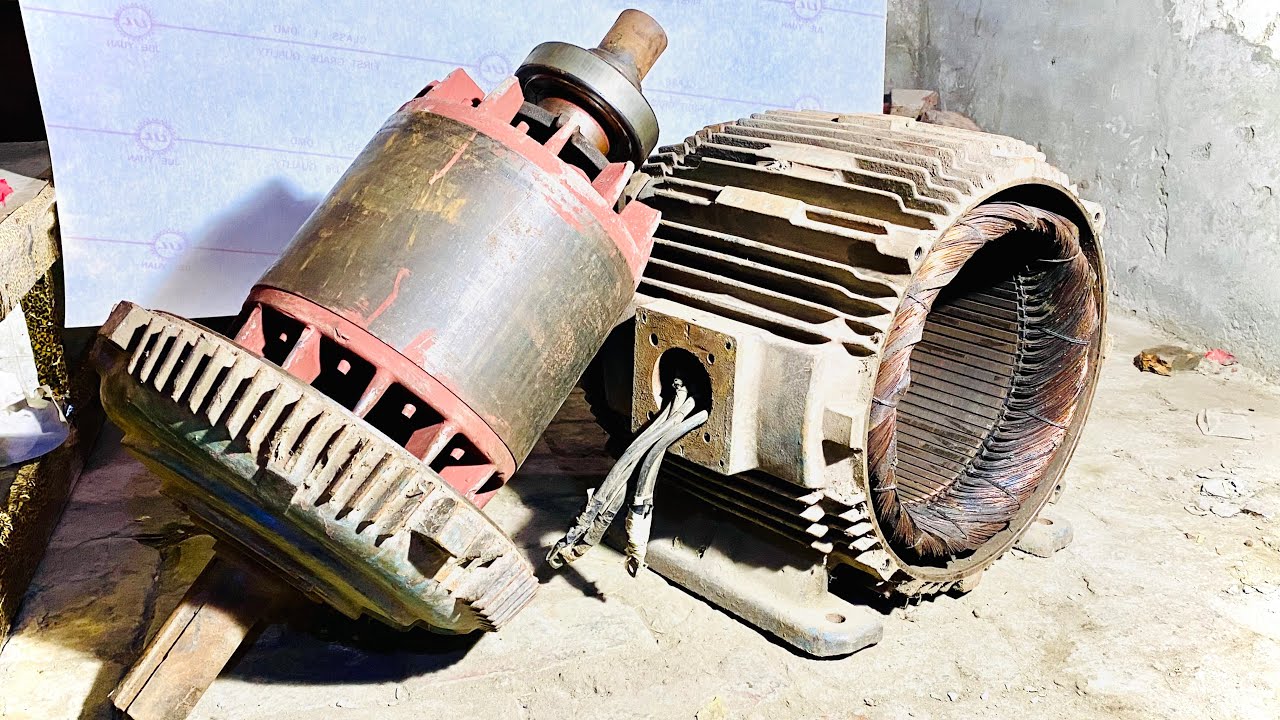 Best Restoration of Electric Motor | Motor Rewind | 30HP old motor ...