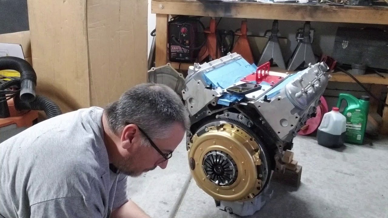 LS swap Installation of flywheel, clutch, pressure plate, and pilot ...