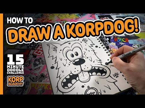 15 Minute Doodle Challenge 9 - How to draw KorpDogs! - YouTube