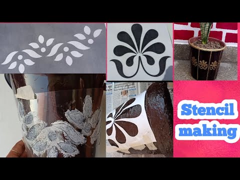 Stencil Making / Stencil Making Technique / How to make stencil at Home ...