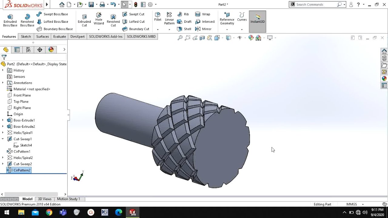 How to do KNURLING (Solidworks tutorial) - YouTube