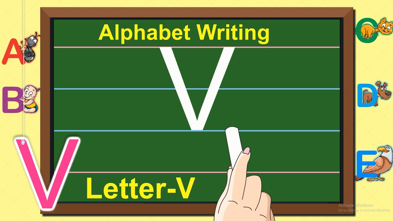 English Capital Letter Writing | Letter - V | Writing Capital ABC for ...