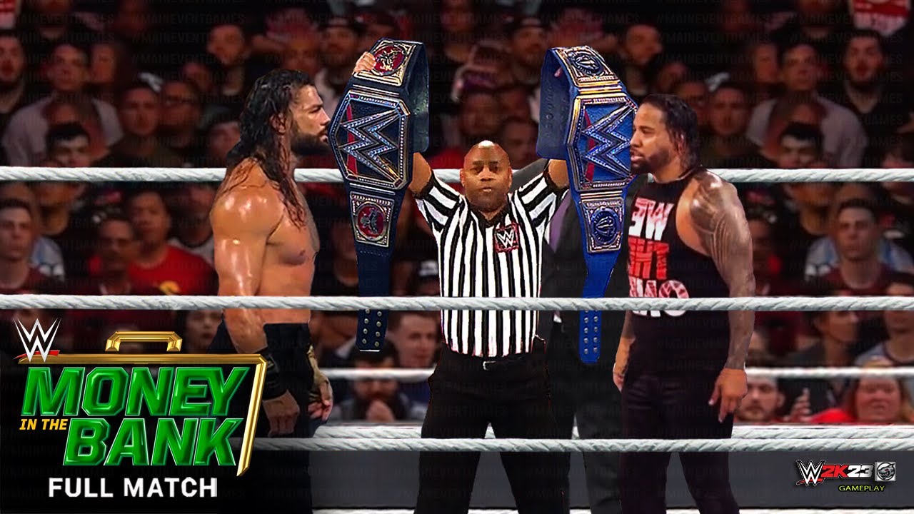 FULL MATCH — Roman Reigns vs. Jimmy Uso - Table Match - WWE Money In ...
