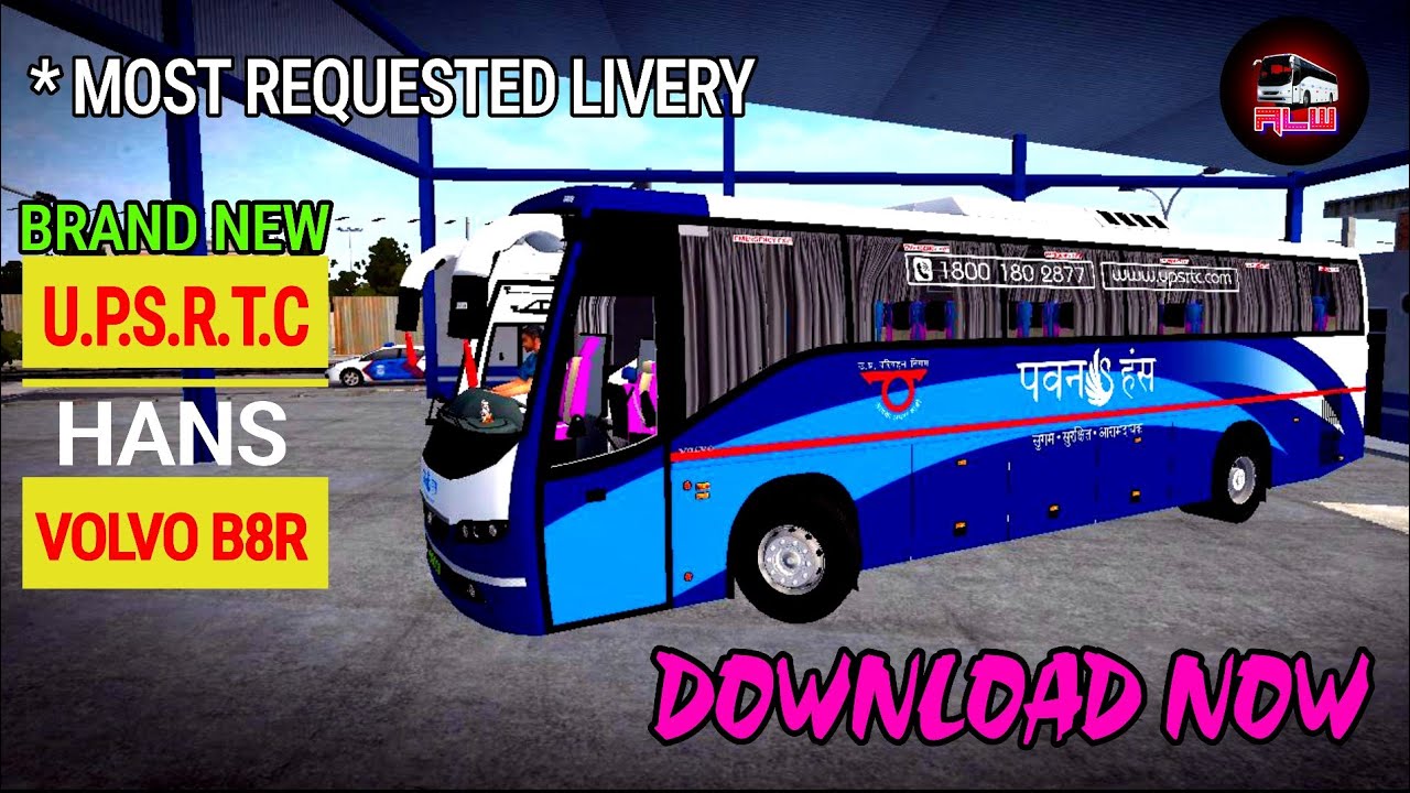 Brand New UPSRTC livery/skin • HANS • Bussid • volvo b8r • Download ...