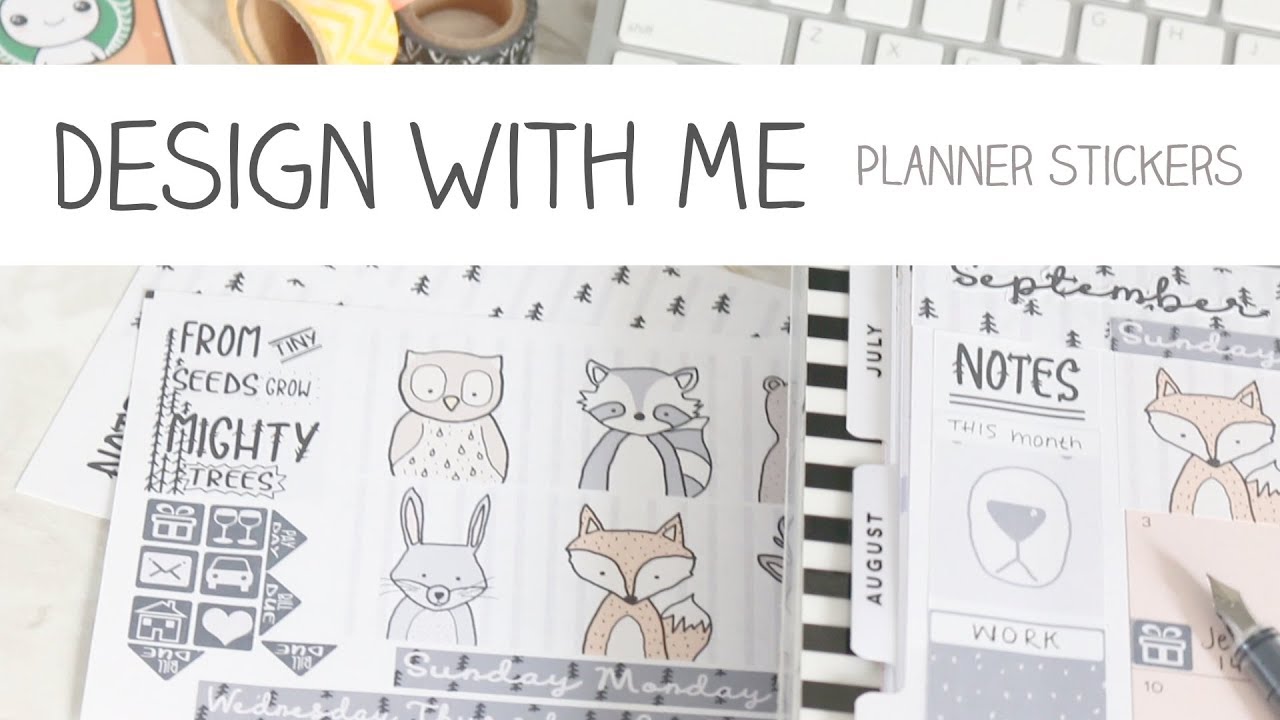 Design with me / planner sticker kit - YouTube