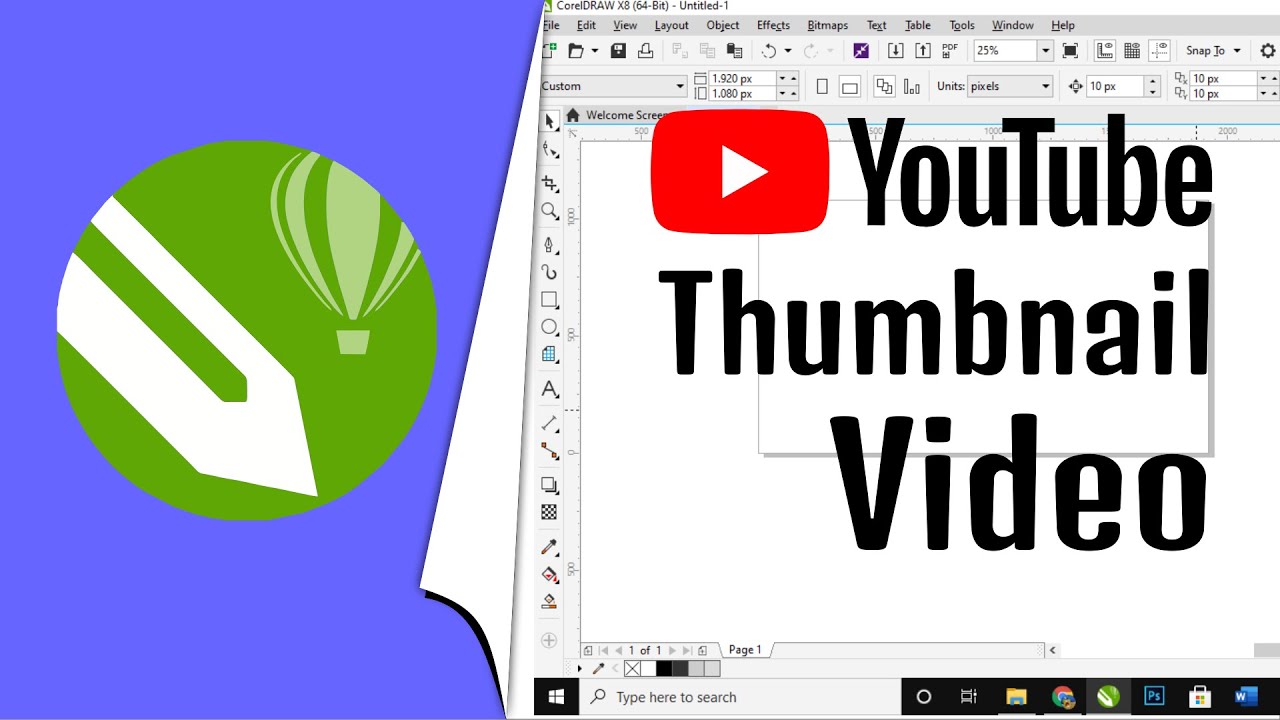 Cara membuat Thumbnail simpel ini menggunakan CorelDraw - YouTube