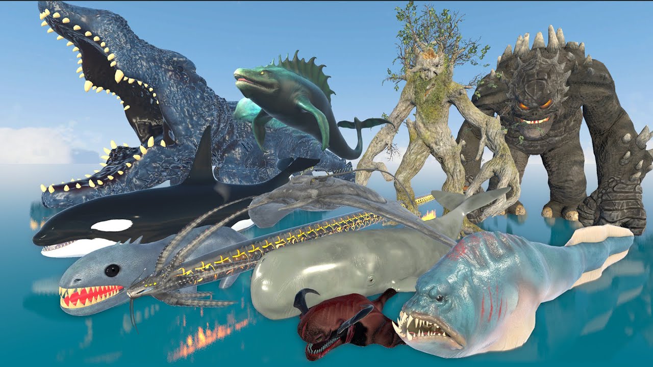 Epic & Legendary, Real 3D Sea Monster Size Animation Comparison - Gray ...