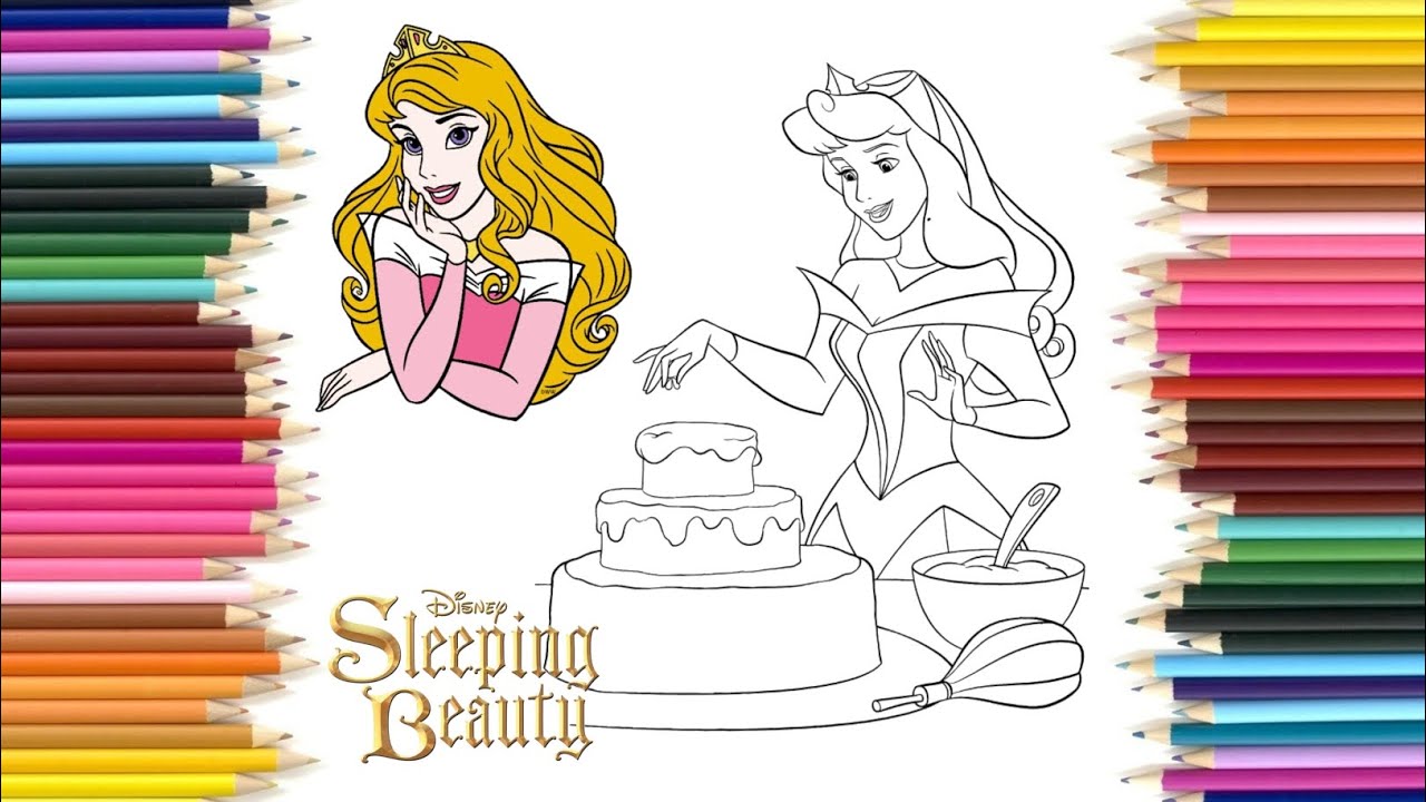Coloring Aurora Make a Cake | Sleeping Beauty Coloring Pages | @RismART ...