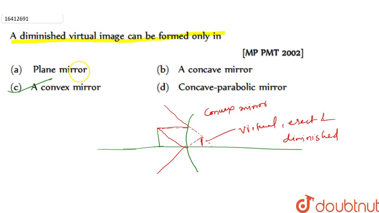 A diminished virtual image can be formed only in - YouTube