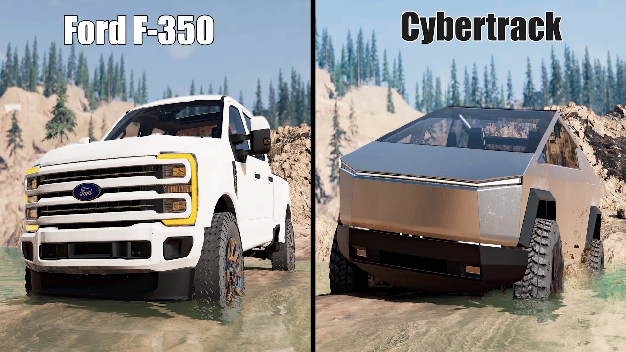 Cybertrack vs Ford F-350 - Who is better? - Beamng drive - YouTube