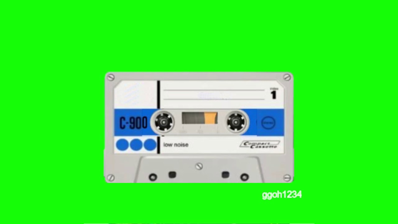 Old or Nostalgia audio cassette tape in green screen - YouTube
