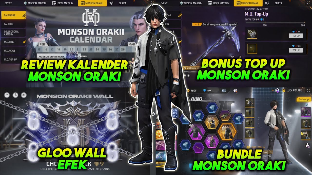 BOCORAN EVENT MONSON ORAKII FF, NEW BLACK TURTLENECK, BONUS TOP UP ...