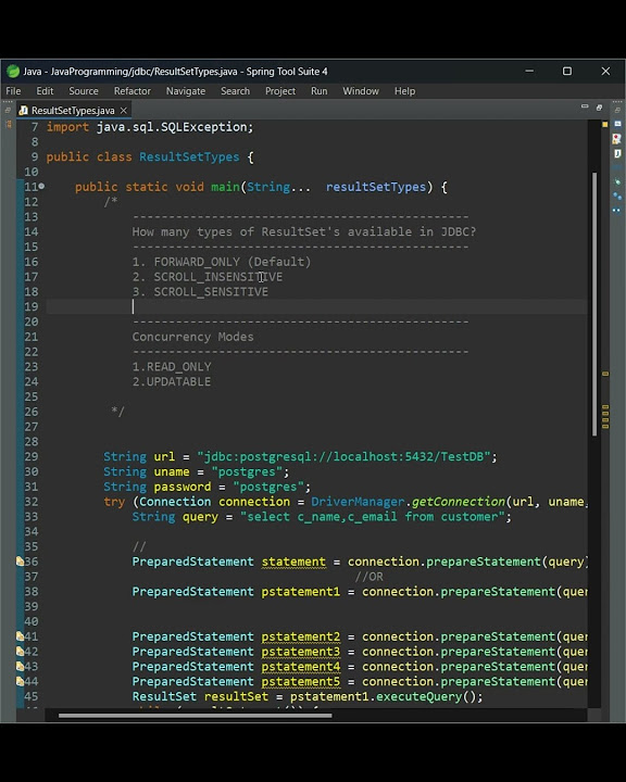 Types Of Resultsets In Jdbc Programmingkt Jdbc Java Coding Programming Javatutorial