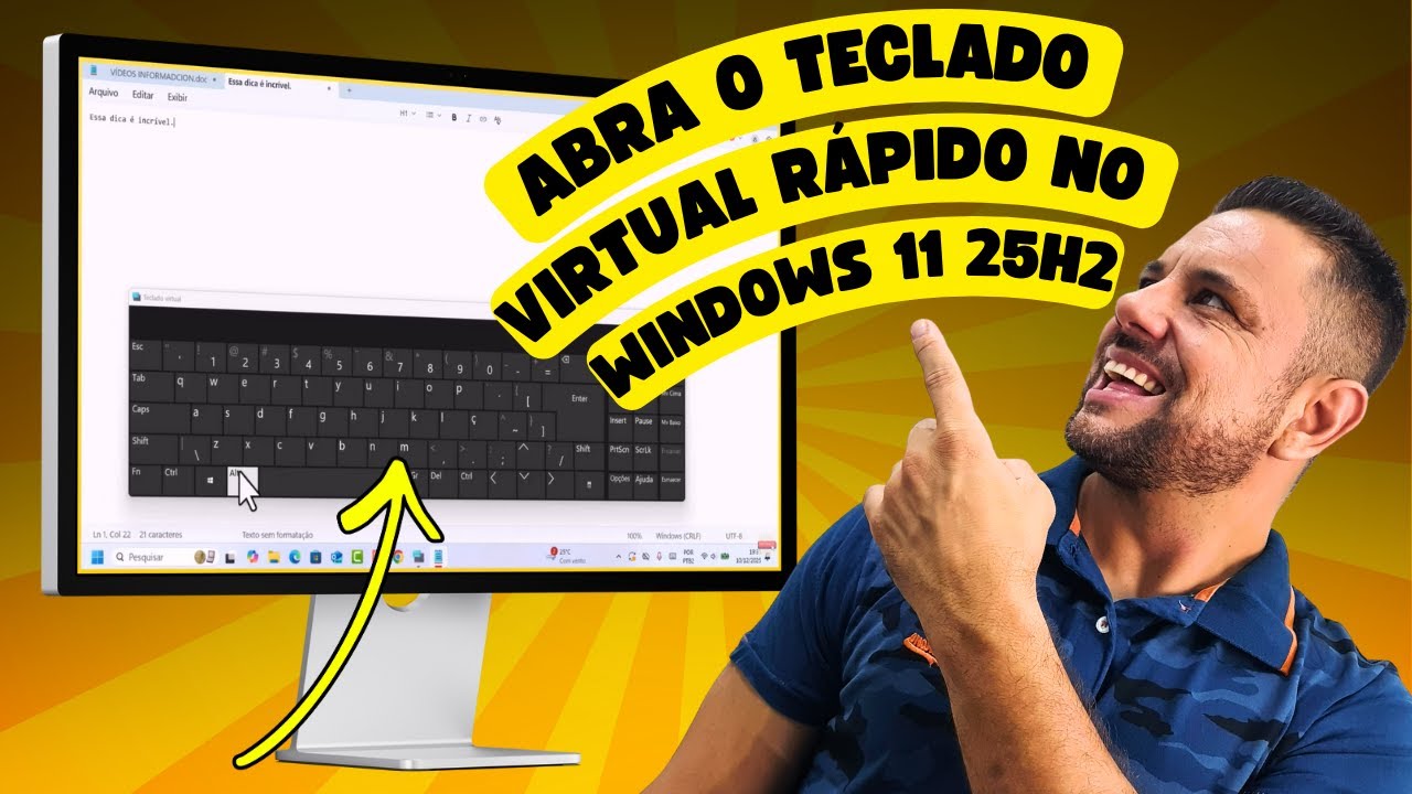 Teclado QUEBROU? 🆘 Como Abrir e Ativar o TECLADO VIRTUAL No Sistema ...