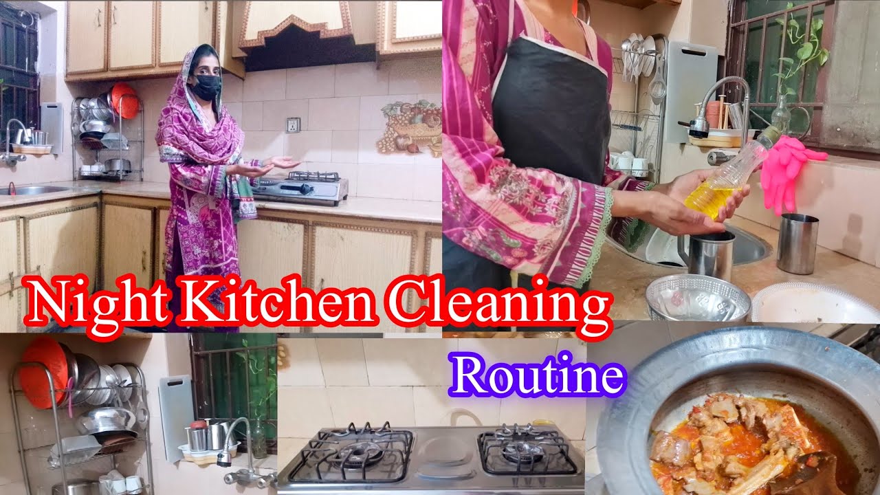 My Night Kitchen Cleaning Routine|| Tips& Tricks For Kitchen Cleaning ...