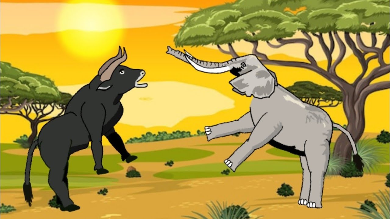 Bull vs elephant animals all animations #dc2 #animation - YouTube