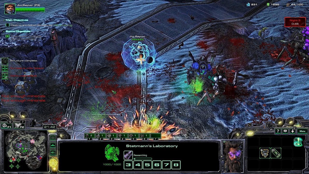 SC2 Nexus Co-Op Dead of Night Jim Raynor Solo GamePlay 【ft. Infested ...