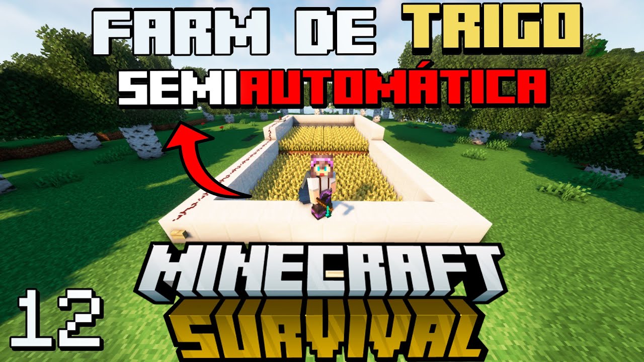 COMO FAZER - FARM DE TRIGO FÁCIL Semiautomática Sem -VILLAGER MINECRAFT ...