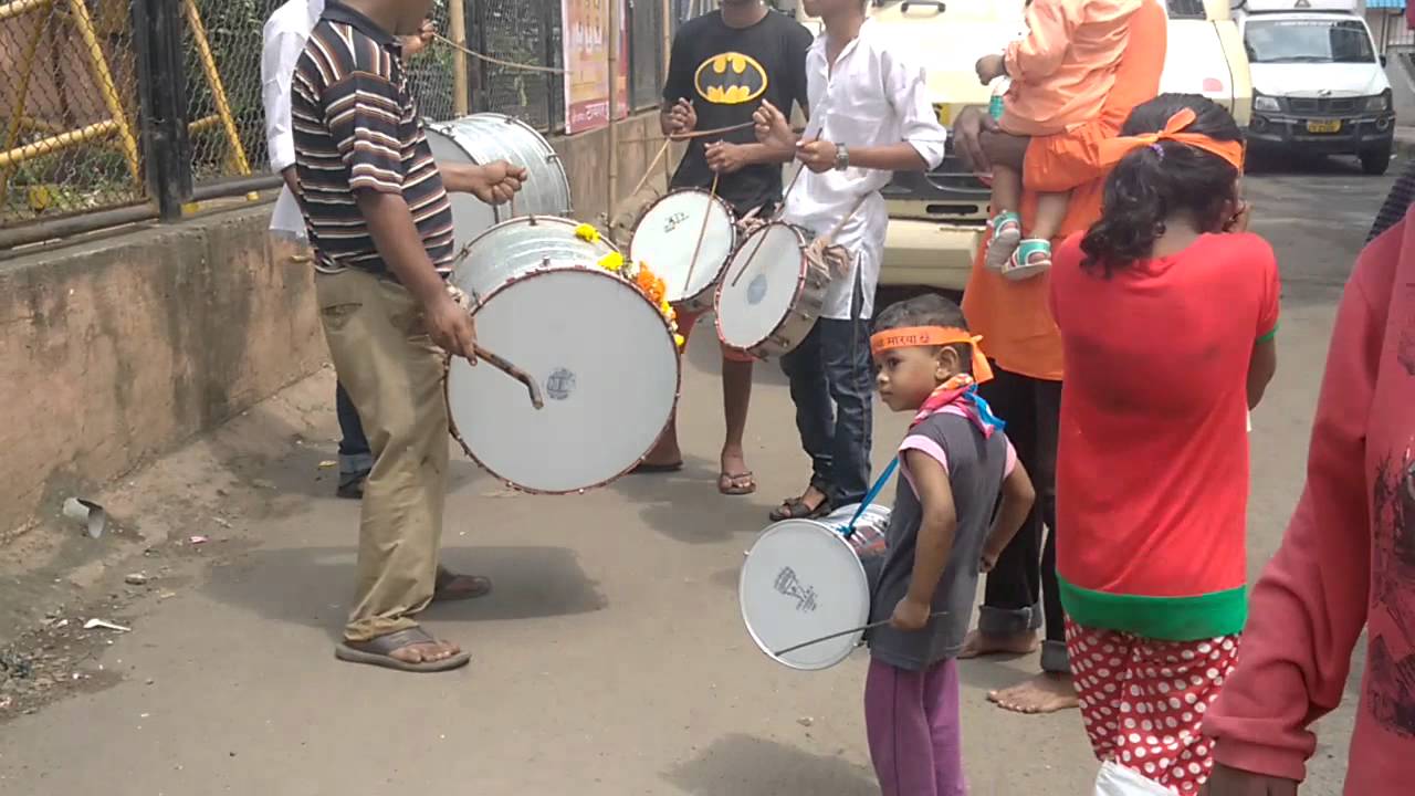 ayush pawar playing dhol 3 years boy - YouTube