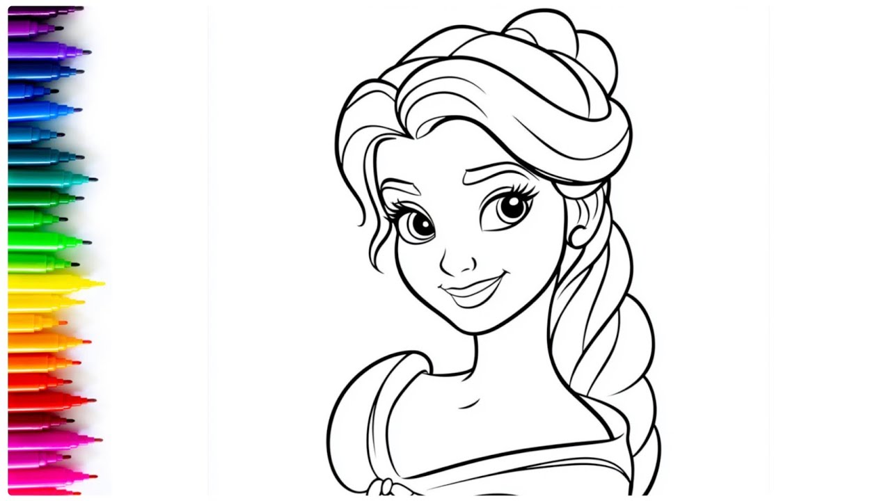 Princess Belle Drawing | Drawing: PRINCESS BELLE | Disney Drawing ...