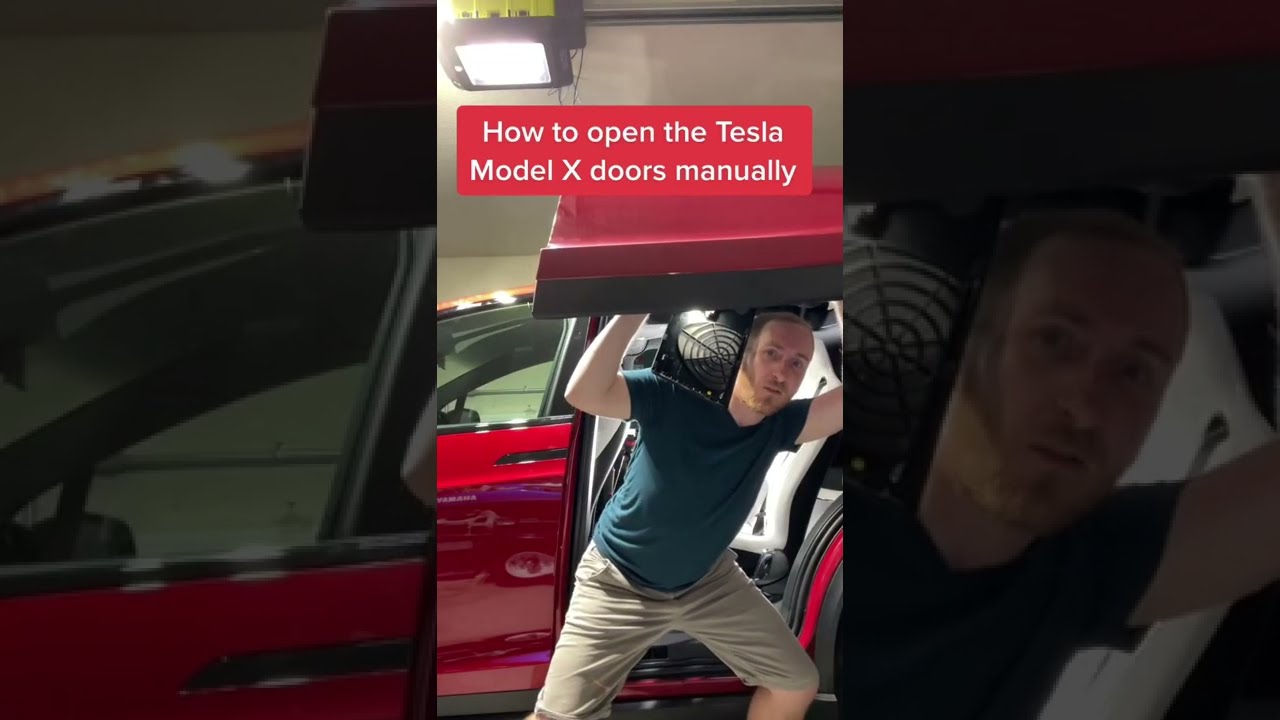 How to open Tesla Model X doors manually during an emergency - YouTube