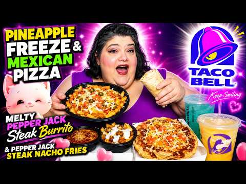Pepper Jack Steak Nacho Fries and Melty Burrito at Taco Bell Mukbang Eating Show