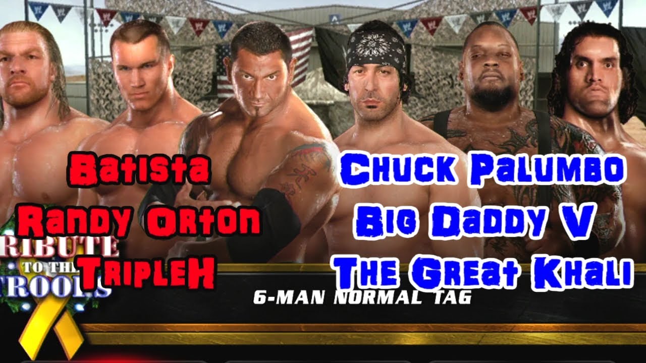 WWE SvR 2009 | Tag Match | Evolution vs. Chuck Palumbo, Big Daddy V ...