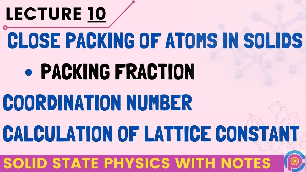 Packing fraction | coordination number | calculation of lattice ...