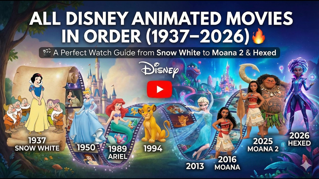 Upcoming And Released Animated Movies of Walt Disney (1937-2029) - YouTube