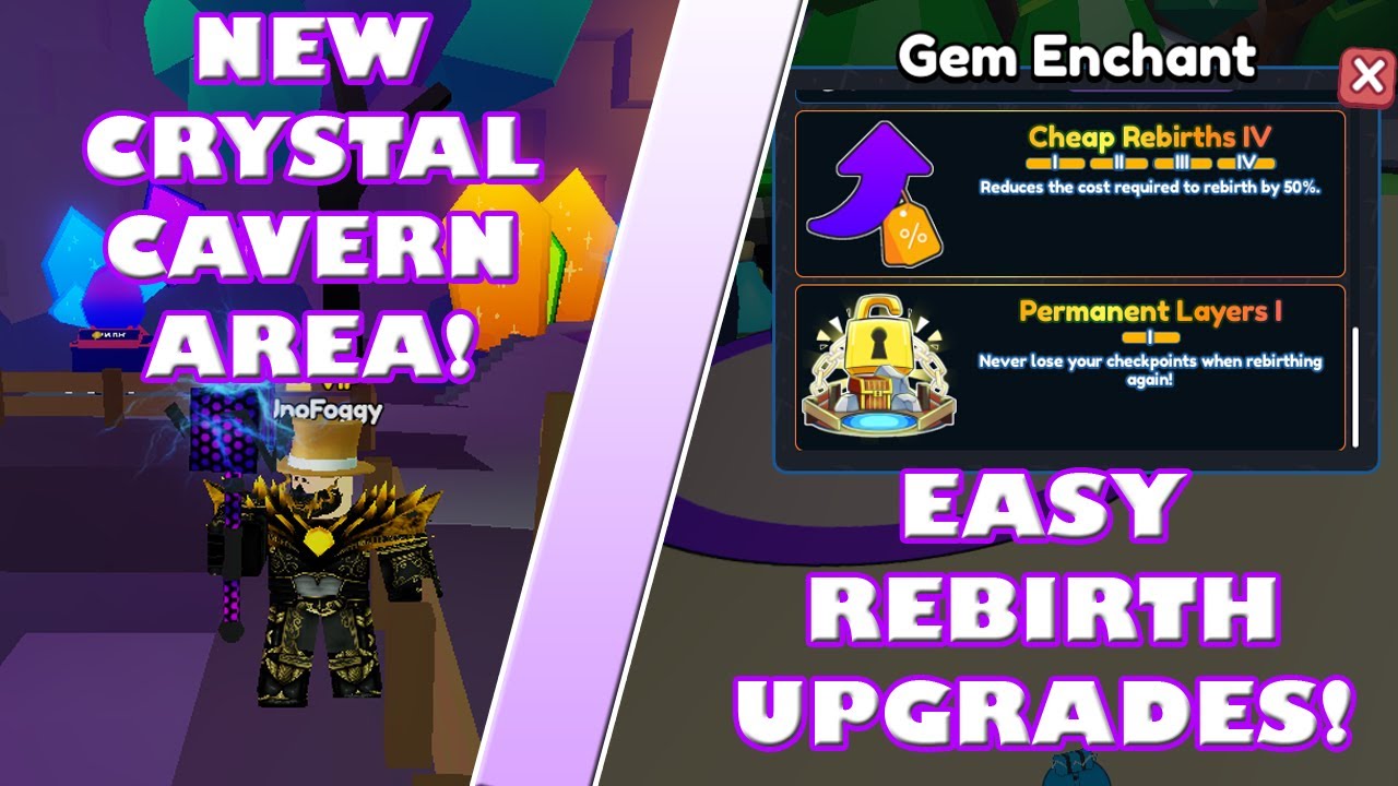 NEW CRYSTAL CAVERN + REBIRTHING IS SO EASY NOW - Roblox Mining ...