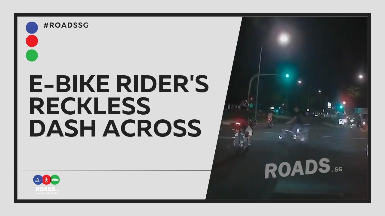E-Bike Rider's Reckless Dash Across - YouTube