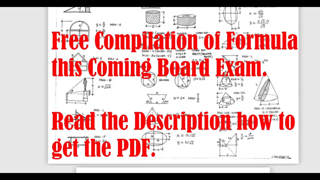 Free PDF of Compilation of Formula this Coming Board Exam ...
