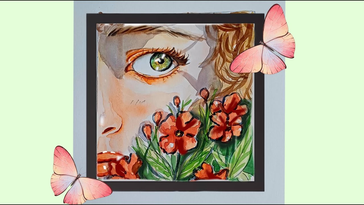 Beautiful watercolor eye painting / How to draw easy realistic eye by ...