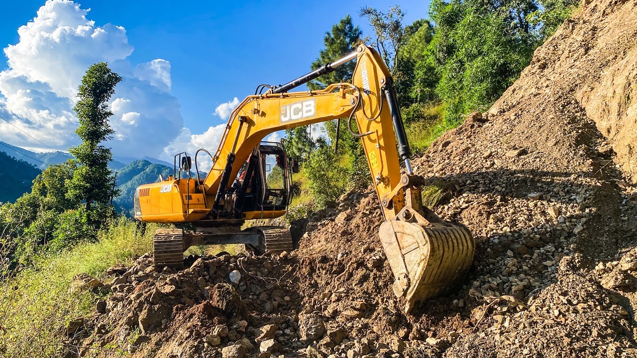 Landslide Removal | Excavator | Mountain Road | Heavy Equipment - YouTube