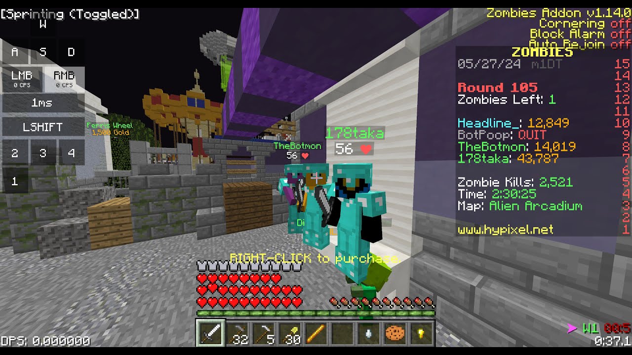 [Hypixel zombies] Alien Arcadium no ferris trio win - YouTube