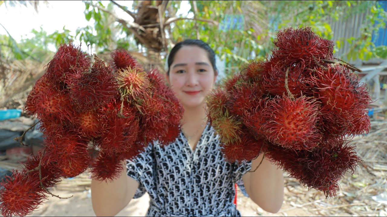 Red Rambutan Dessert Malva Nut Cooking - Cooking With Sros - YouTube