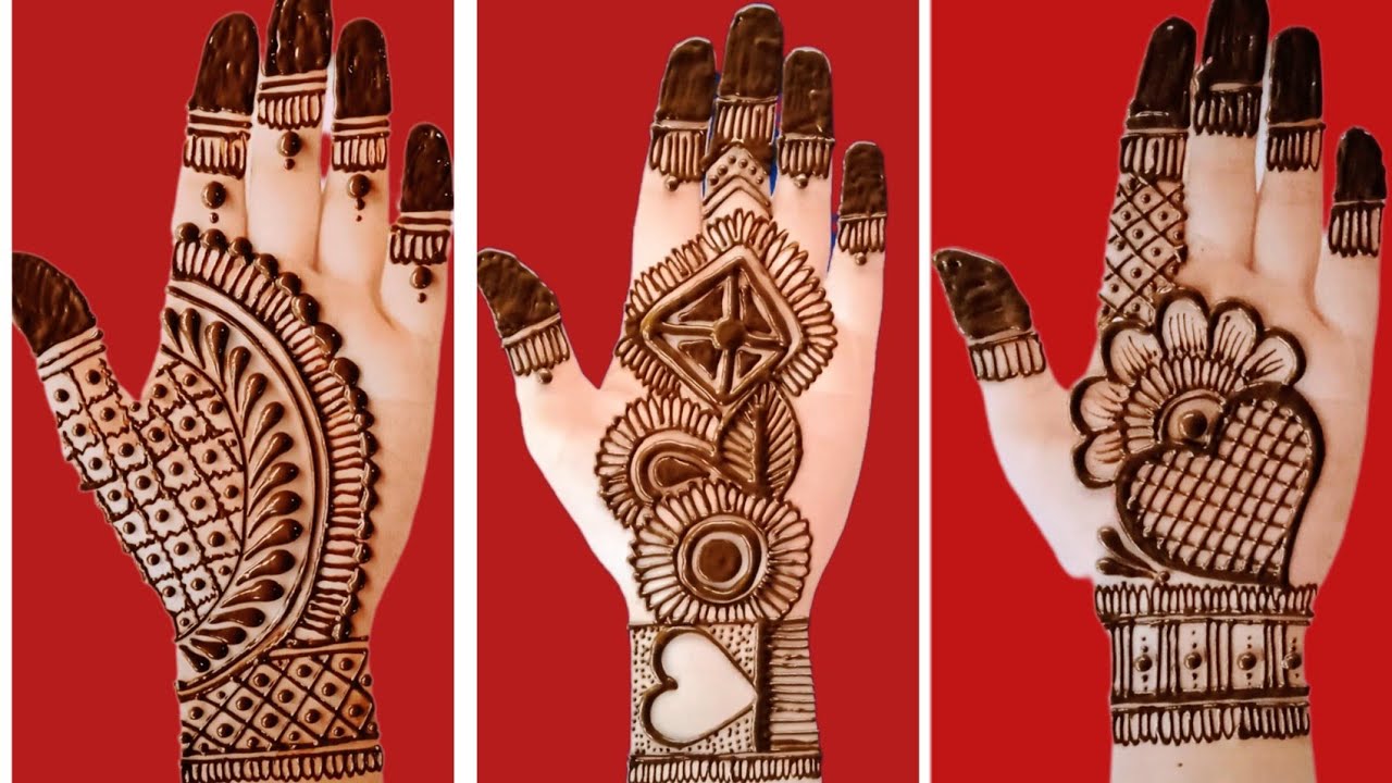 3 Beautiful mehndi desin // easy & Simple medhi tricks wedding special ...