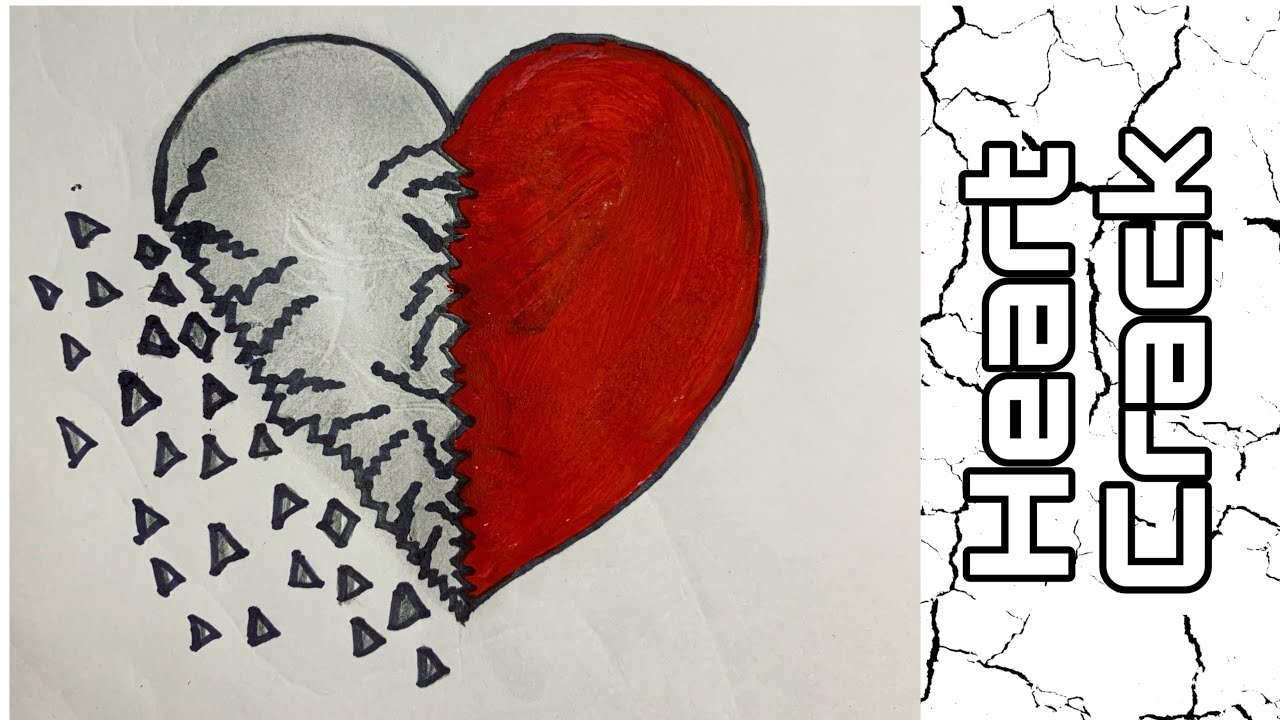Heart crack drawing - YouTube