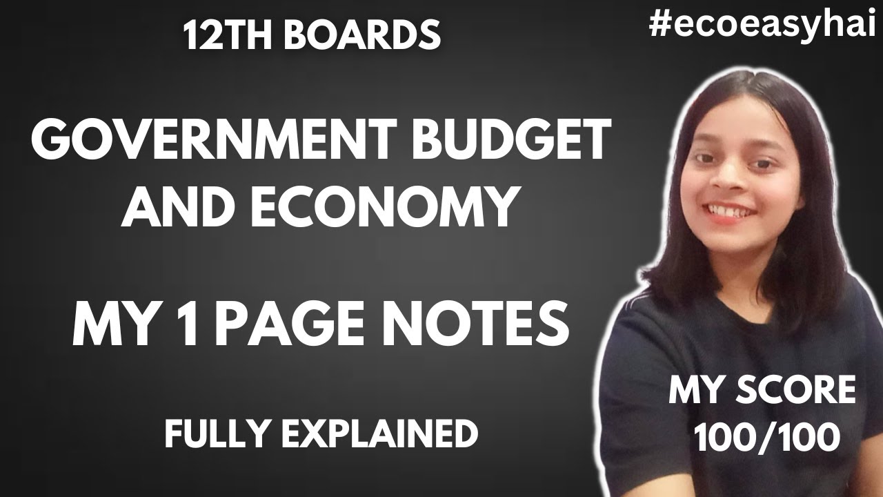 Government Budget And economy| My 1 Page Notes | Class 12th ...