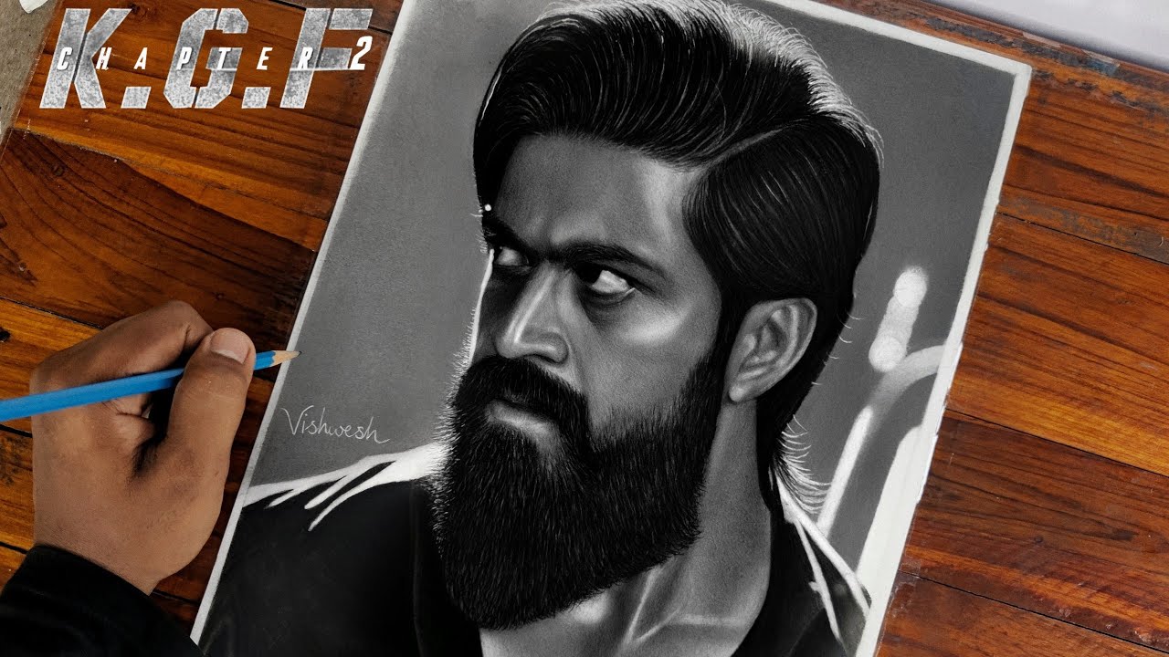 KGF Chapter 2 Drawing || Rocking star Yash || realistic pencil Drawing ...