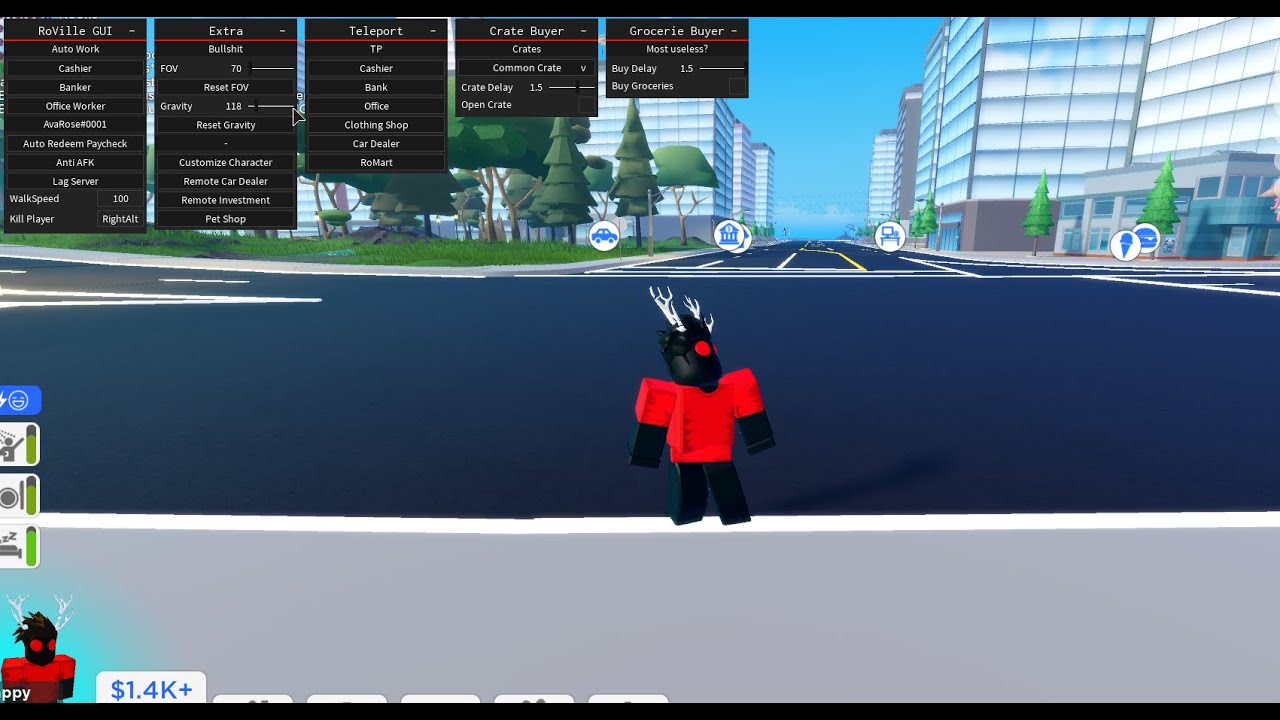 RoVille GUI (AutoFarm+UNLIMITED MONEY) ROBLOX - YouTube