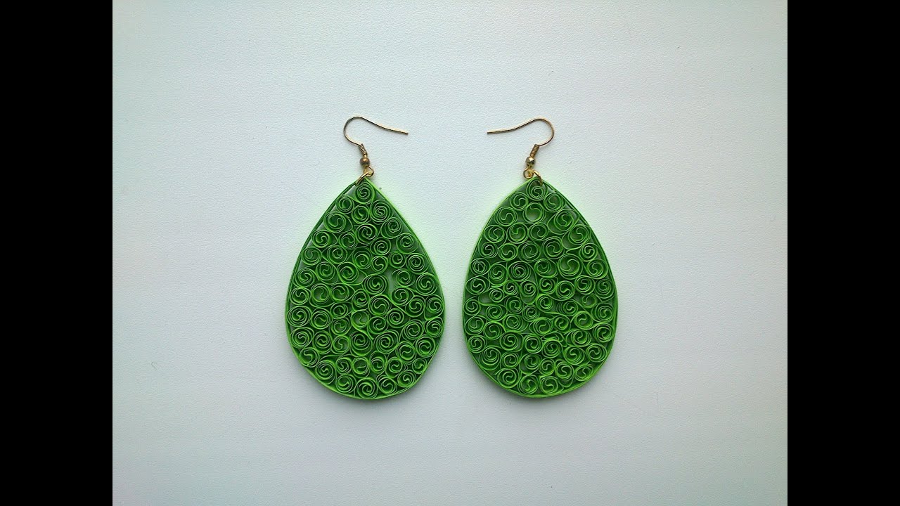 Quilling earrings tutorial: DIY Quilled original paper earrings. - YouTube