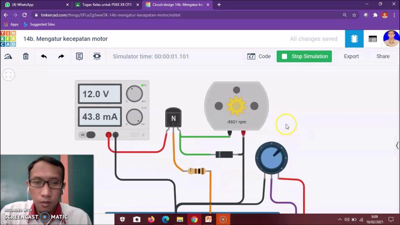 32. Simulasi Tinkercad Arduino - Mengatur kecepatan motor - YouTube