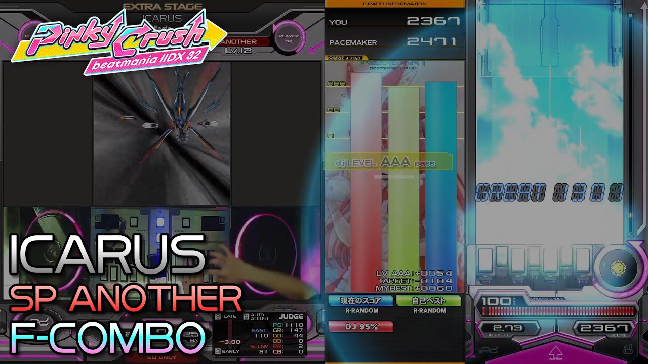 [beatmania IIDX 32 Pinky Crush] ICARUS (SPA) FC - YouTube