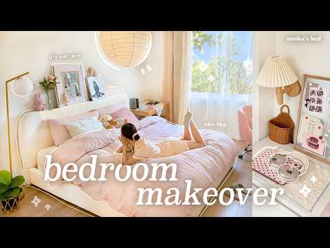 room decor vlog 🧸𓏲🧁✩°｡ apartment updates, new bed, diy wall art, transforming my aesthetic, makeover