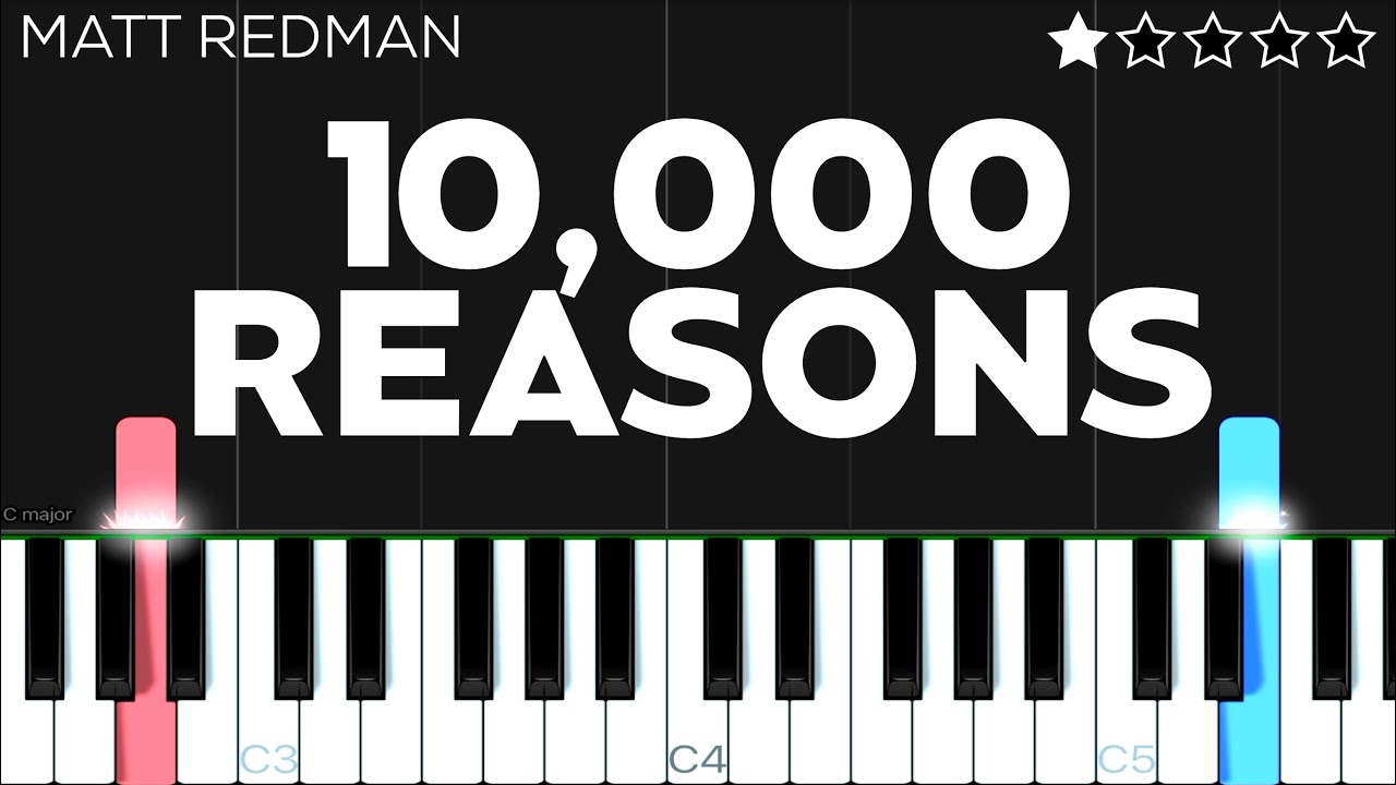 Matt Redman - 10,000 Reasons | EASY SLOW Piano Tutorial - YouTube